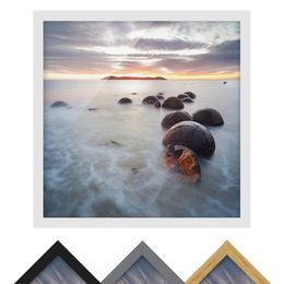 Strand Bild mit Rahmen Moeraki Neuseeland