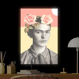 Bilderwelten LED-Wechselbild Frida Kahlo - Sonnenuntergang Collage