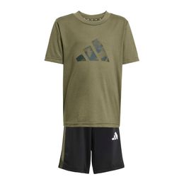 adidas Sportswear Trainingsanzug 'Train Essentials' Jungen Gr&ouml;&szlig;e 104 anthrazit / oliv / schwarz / wei&szlig;