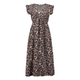 Haily's Hailys Kleid 'Di44ana' Damen Größe 38 kitt / cappuccino / dunkelbraun Winterkleid