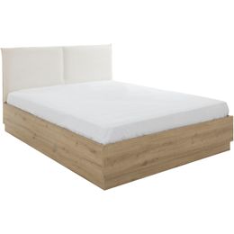 Stauraumbett GAMI, braun (artisan eiche nachbildung, weiß, artisan eiche nachbildung), B:165cm H:101cm L:206cm, Betten, Stauraumbett 160 x 200 cm mit hochklappbarem Lattenrost