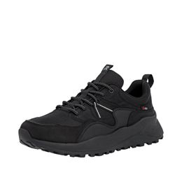 Sneaker RIEKER SPORT, Herren, Gr. 45, schwarz, Lederimitat, Textil, unifarben, Schuhe Sneaker, Outdoorschuh, Schn&uuml;rschuh mit wasserabweisender TEX-Membran