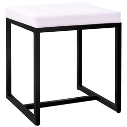 CLP Sitzhocker Barci I Moderner Hocker Hochwertiger Polsterhocker mit schwarz pulverbeschichteten Eisengestell