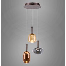Paul Neuhaus Irides Pendelleuchte LED Braun, 3-flammig