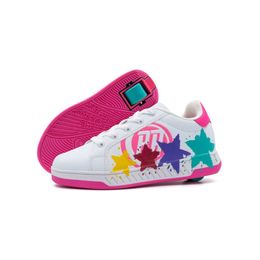 Breezy Rollers Sneakers mit Rollen in Wei&szlig;/ Rosa/ Bunt | Gr.: 36