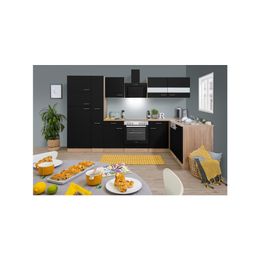 respekta K&uuml;chenprogramm Eiche S&auml;gerau Winkelk&uuml;che - versch. Ausf&uuml;hrungen- 310 x 172 cm -schwarz