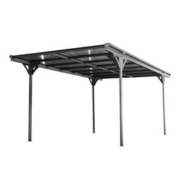 WESTMANN Aluminium Flachdach Carport Helsinki 15 m&sup2; anthrazit inkl. Regenrinne