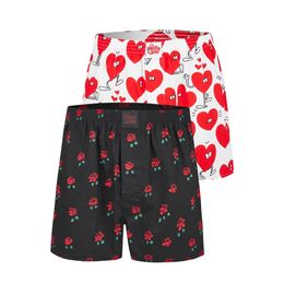 Lousy Livin Underwear Lousy Livin Boxershorts 'Rose & Valentines' Herren Gr&ouml;&szlig;e L rot / schwarz