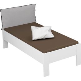 Futonbett Rauch "Aditio", wei&szlig;, B:96cm H:107cm L:208cm, Betten, Futonbett, Kopfteil Webstoff mit abgesetztem Keder
