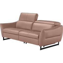 2,5-Sitzer Egoitaliano "Dafne, elegantes Designsofa mit hohem Sitzkomfort", rosa (millenium rose), B:208cm H:97cm T:108cm, Leder &raquo;BULL&laquo; (echtes Rindsleder). Geschliffenes, pigmentiertes und behandeltes Rindsleder mit einer Dicke von 1, 3-1, 5 mm. Dieses Leder zeigt eine ziemlich weiche Hand mit einem halb undurchsichtigen Aussehen. Es handelt sich um ein gesch&uuml;tztes Leder. Eine leichte Deckschicht