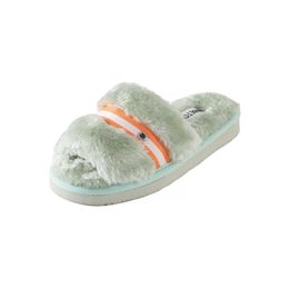 Minnetonka Pantolette 'London' Damen Gr&ouml;&szlig;e 42 gr&uuml;n / orange / wei&szlig;