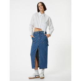 KOTON Rock Damen Größe 40 blue denim