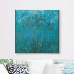 Wechselbild Waldlichtung mit Orangenbaum bei Nacht