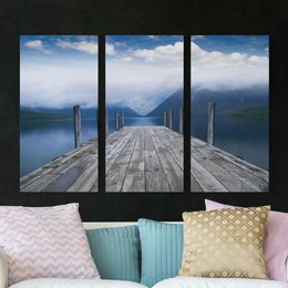 Bilderwelten 3-teiliges Leinwandbild Nelson Lakes National Park Neuseeland