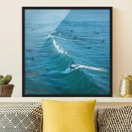 Bilderwelten Bild mit Rahmen Surfer am Huntington Beach