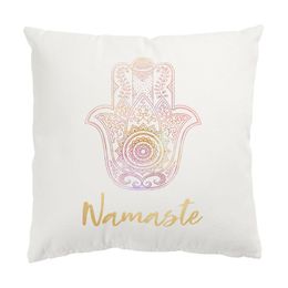 Bilderwelten Dekokissen Kissenbezug gold Spr&uuml;che Orientalisch - Hamsa Hand Namaste - Ornamente Sofakissen Bezug & F&uuml;llung in 40x40 50x50 60x60