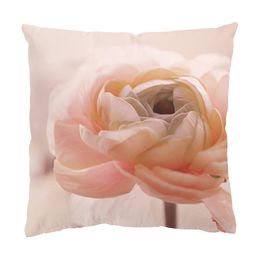Bilderwelten Dekokissen Kissenbezug rosa Blumen Motiv - Rosa Bl&uuml;te im Fokus - Rose Sofakissen Bezug & F&uuml;llung in 40x40 50x50 60x60