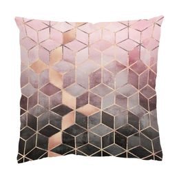 Bilderwelten Dekokissen Rosa Grau goldene Geometrie