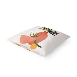 Bilderwelten Dekokissen Rosa Vasen und Zitrone