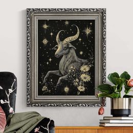 Bilderwelten Leinwandbild mit Barockrahmen Steinbock Sternzeichen II
