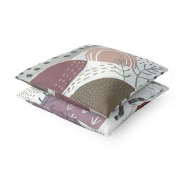 Bilderwelten Dekokissen Kissenbezug 2er Set rosa originell Abstrakt - Karneval der Formen in Beere Set IV - Bett Couch Sofakissen Bezug-in 40x40 50x50 60x60