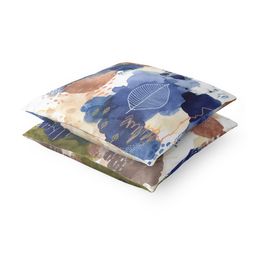 Bilderwelten Dekokissen 2er Set blau originell Abstrakt - Indigo in Harmonie Duo - Bett Couch Sofakissen Bezug & F&uuml;llung in 40x40 50x50 60x60