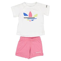 Adidas 2tlg. Outfit in Weiß/ Rosa - 64% | Größe 74 | Kinder-outdoorhosen