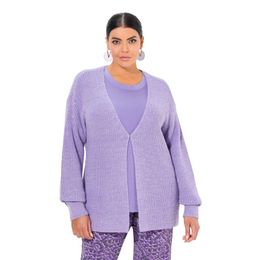 Ulla Popken Strickjacke Damen Gr&ouml;&szlig;e 4XL/5XL lavendel