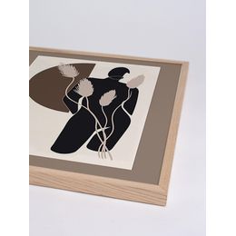 Liv Corday Bild 'Terracota Woman Minimalist' Herren Gr&ouml;&szlig;e 40x50 braun / hellbraun / schwarz / wei&szlig;
