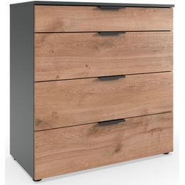 Schubkastenkommode wimex, B:81cm H:84cm T:41cm, schwarz, Spanplatte, Sideboards, "Level by fresh to go", 4 Schubladen mit soft-close Funktion, 81cm