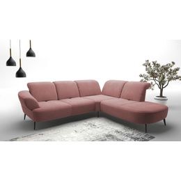 Sit & More Ecksofa SIT & MORE, B:302cm H:91cm T:270cm, rosa, 95%Polyester 5%Polyamid, Wohnzimmer, Sofas, "Dance, L-Form, inkl. Sitztiefenverstellung", inkl.