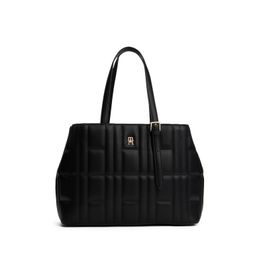 Tommy Hilfiger Kinder Tragetasche "TH FEMININE TOTE", schwarz, Lederimitat, unifarben, Taschen, Damen Umhängetasche, Schultertasche, mit