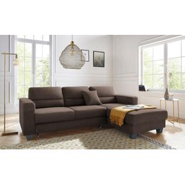 Ecksofa Trendmanufaktur, B:247cm H:85cm T:165cm, braun, Wohnzimmer, Sofas, "Chamber, zeitlos & modern, hoher Sitzkomfort, Breite 247cm, L-Form",