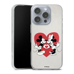 DeinDesign iPhone 16 Pro Handy Silikon H&uuml;lle Case transparent Handyh&uuml;lle Disney Heart Silikon Case