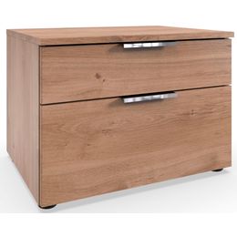 Nachtkommode wimex, B:54cm H:39cm T:41cm, braun, Spanplatte, Sideboards, "Level by fresh to go", 2 Schubladen mit soft-close Funktion, 54cm breit,