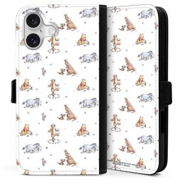 DeinDesign iPhone 16 Plus Handy Klapph&uuml;lle Handyh&uuml;lle aus Kunst Leder schwarz Flip Case Disney Winnie The Pooh Official Licensed Product Sideflip mit Lasche