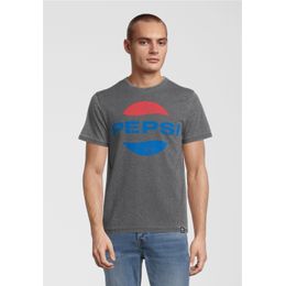 Recovered Herren T-Shirt "Pepsi Classic Oval Logo Charcoal", grau, Gr. XXL, bedruckt, 100% Baumwolle, Shirts, im zeitlosen Design