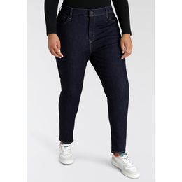 LEVI'S® PLUS LEVI'S PLUS Damen Skinny-fit-Jeans "721 PL HI RISE SKINNY", blau, Gr. 14, Denim/Jeans, Obermaterial: 85% Baumwolle, 7% Lyocell, 6% Elastomultiester,