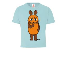logoshirt M&auml;dchen T-Shirt "Sendung mit der Maus - Maus", blau, Gr. 128, unifarben, 100% Baumwolle, Shirts, mit coolem Print