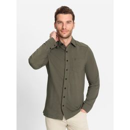 Marco Donati Herren Langarmhemd in elastischer Jersey-Qualit&auml;t, khaki-meliert, Gr&ouml;&szlig;e 39/40