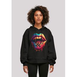 F4NT4STIC Damen Kapuzenpullover "Drooling Lips", schwarz, Gr. 5XL, Obermaterial: 100% Baumwolle, Pullover, Print