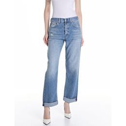 Replay Damen Boyfriend-Jeans "AUBRY", blau, Gr. 31, Destroyed-Effekte, Denim/Jeans, Obermaterial: 82% Baumwolle, 18% Lyocell, Jeans