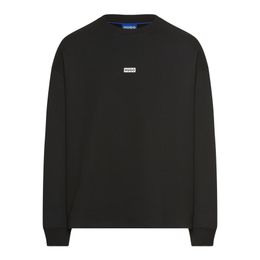 HUGO BLUE Herren Sweatshirt "Naviu", schwarz, Gr. XXL, unifarben, Sweatware, Obermaterial: 100% Baumwolle, Sweatshirts, mit R&uuml;ckendruck