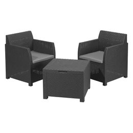 Livarno Home Balkonmöbel-Set, mit Stauraumfunktion, 3-teilig