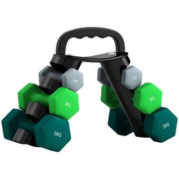 SPORTNOW Hantelset mit Aufbewahrungsgestell, 2 x 1kg, 2 x 3kg, 2 x 5kg