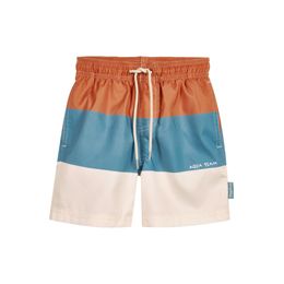 Playshoes Badeshorts Jungen Gr&ouml;&szlig;e 98/104 hellblau / ocker / wei&szlig;