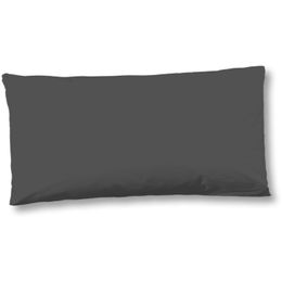 Kissenhülle HIP "Uni D", grau (anthrazit), B:80cm L:40cm, Baumwolle, Obermaterial: 100% Baumwolle, Kissenbezüge, Baumwolle, Mako-Satin, 40x80, 1 Stück, Unifarben Taupe, Reißverschluss