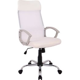 Bürostuhl Inosign "Kirsten, Schreibtischstuhl", weiß (weiß, chromfarben), B:62cm H:118cm T:62cm, Stühle, mit atmungsaktivem Stoff im Rücken