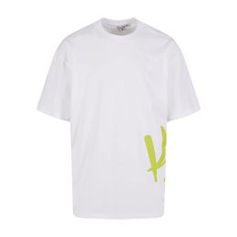 Karl Kani T-Shirt 'Woven Signature' Herren Gr&ouml;&szlig;e L limette / wei&szlig;