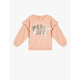 KOTON Sweatshirt M&auml;dchen Gr&ouml;&szlig;e 104/110 orange / silber